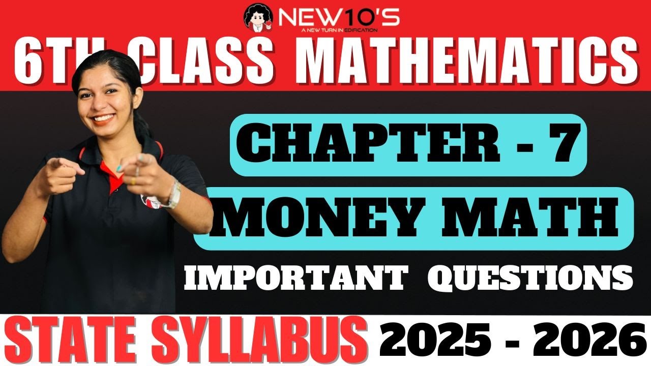 6TH CLASS || MATHS || CHAPTER - 7 || MONEY MATH || IMPORTANT QUESTIONS ...