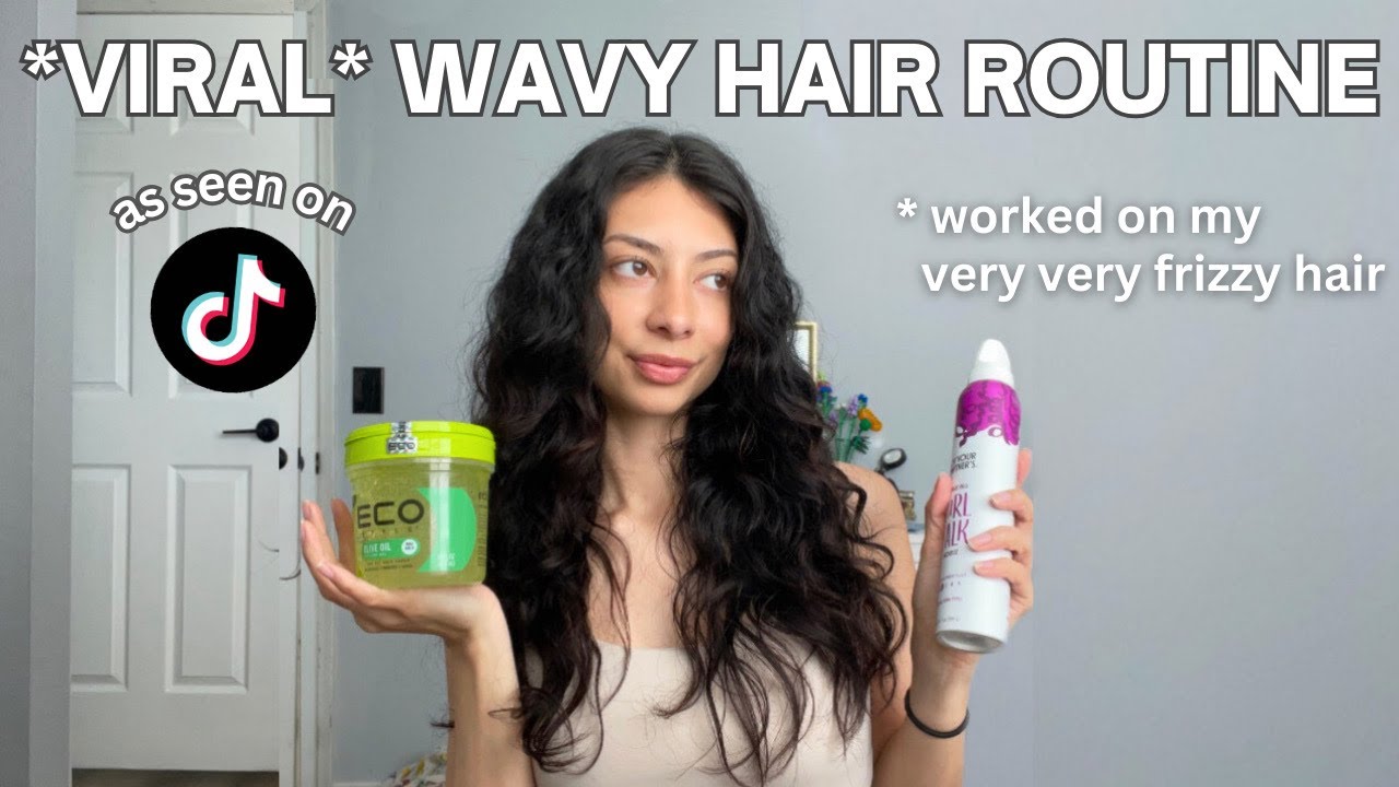 TRYING TIKTOK VIRAL CURLY HAIR ROUTINE BY ASHLEY MARCA on frizzy ...