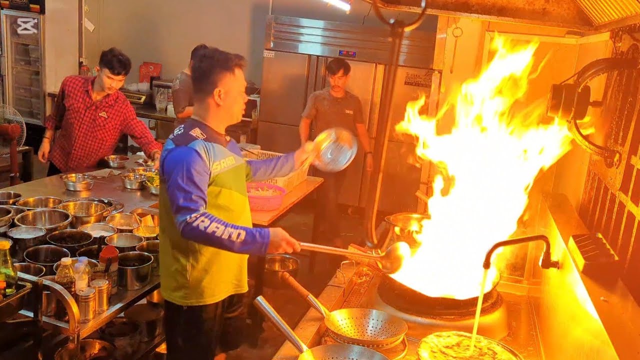 Cooking faster with powerful fire Chinese food skill in the world - YouTube