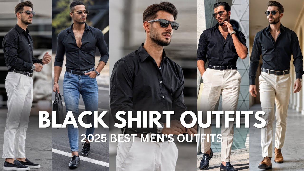 Black Shirt Outfits For Men | Black Shirt Combination Pant | Black ...