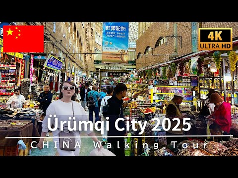 4K Urumqi Walk🇨🇳 Bustling Grand Bazzar Walking Tour in China - September 2025