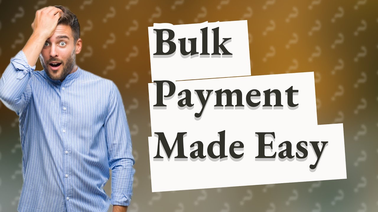 How do I send a bulk payment? - YouTube