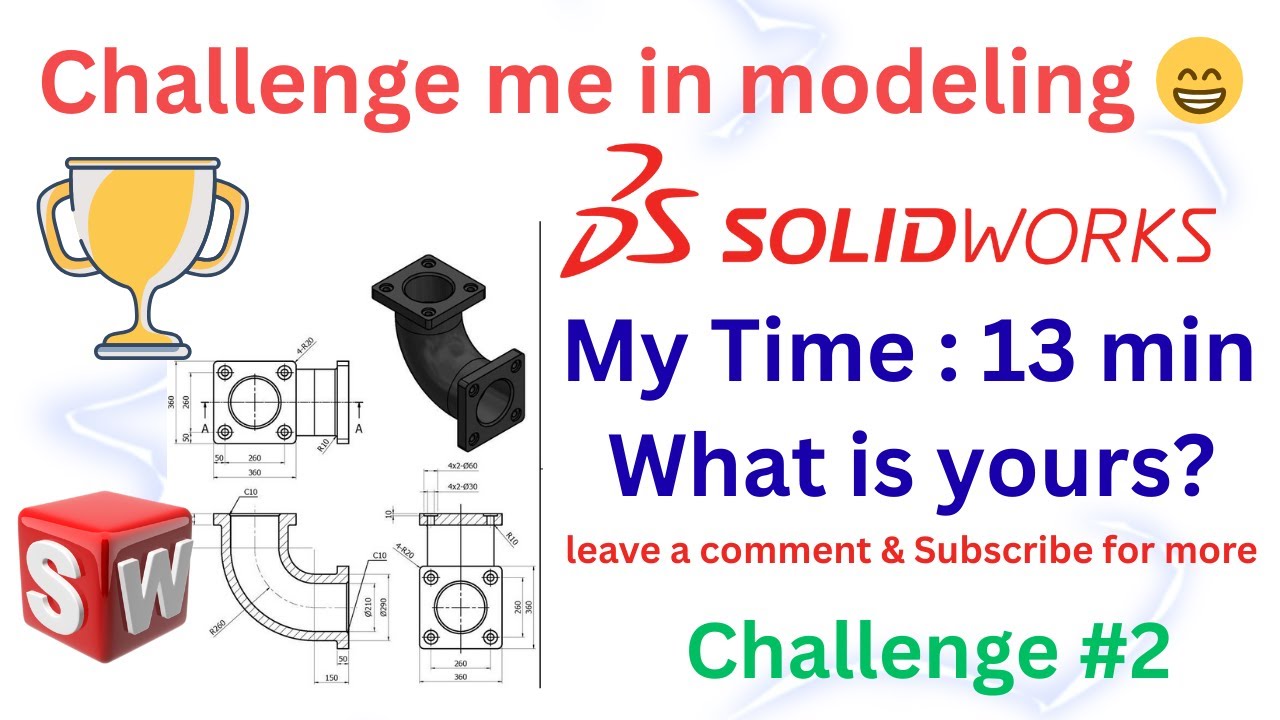 SOLIDWORKS Modeling Challenge 2 - Can You Beat My Time? | Super ...