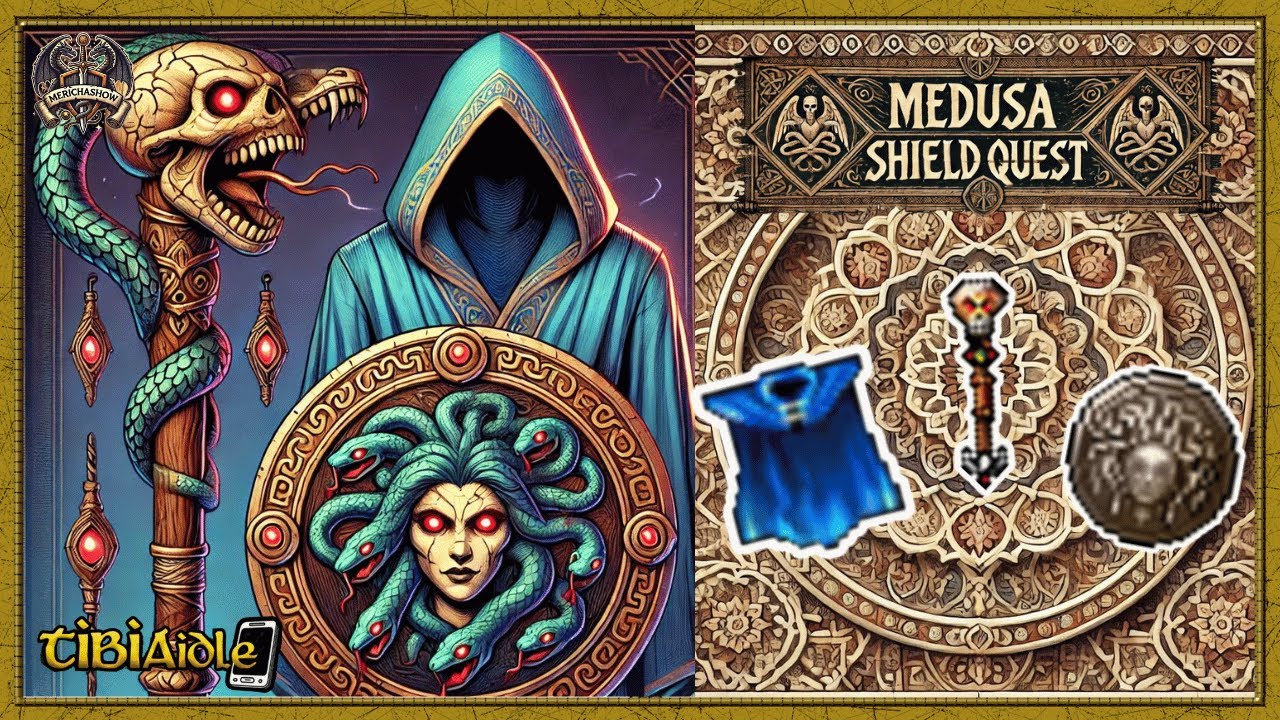 Medusa Shield Quest (Old Necromancer Quest) - Tibia Idle - YouTube