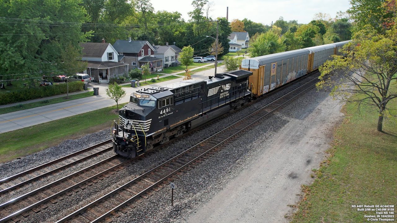 NS 4491 East at Goshen, IN 10/4/2023 Train 18E - YouTube