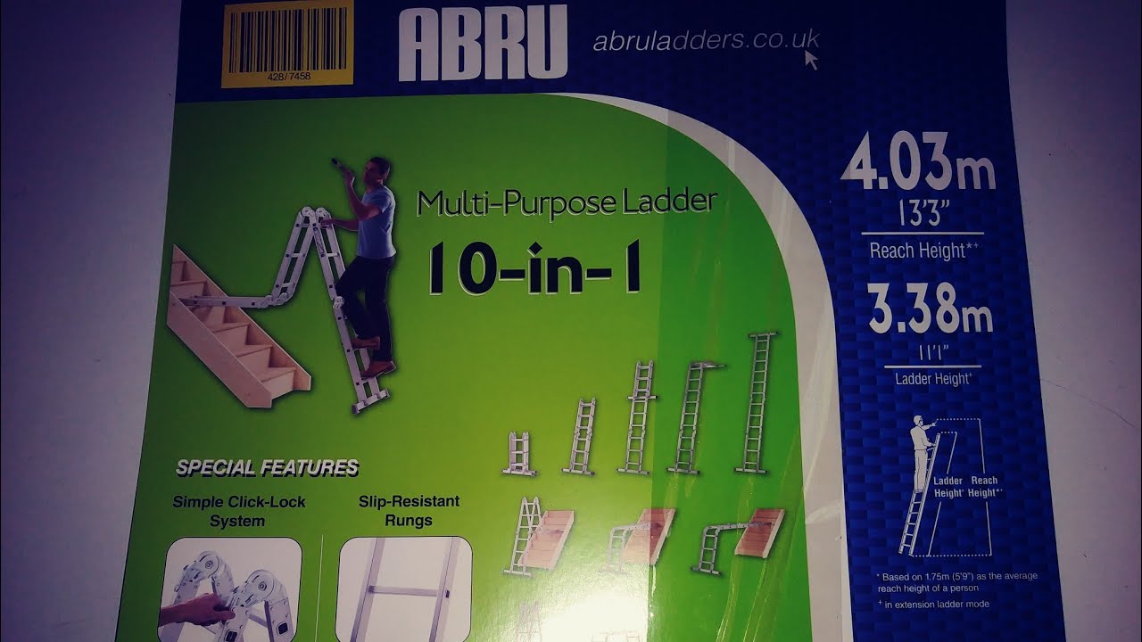 Abru multi-purpose 10-in-1 ladder demonstration - YouTube