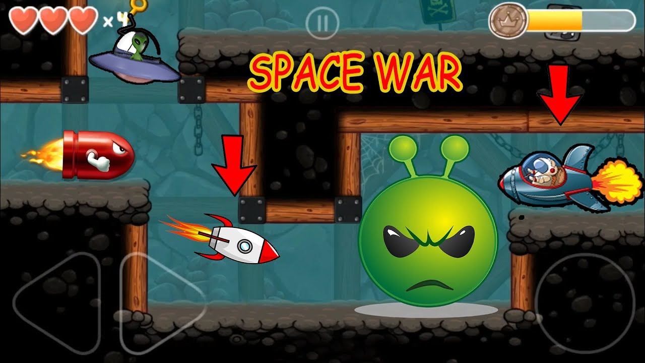 ROCKET in RED BALL 4 ALIEN BOSS RIDING PLANE AND FLOATING CARS CAVES in ...