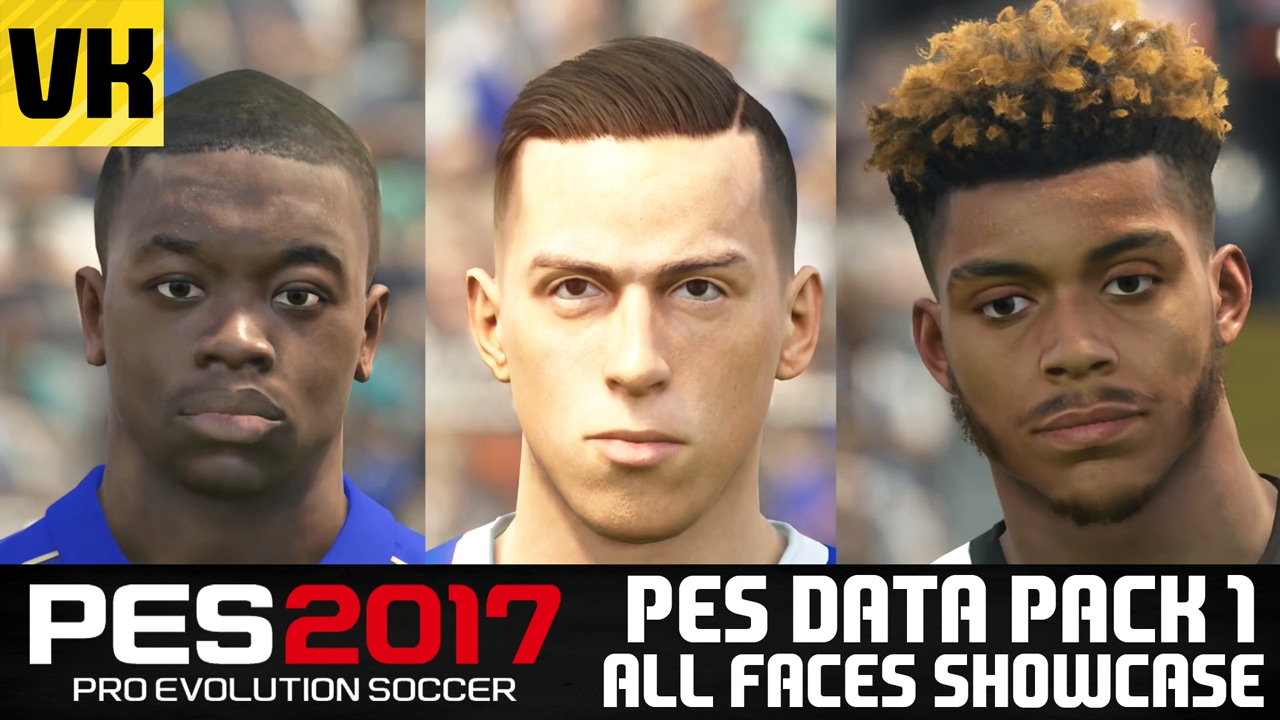 PES 2017 DATA PACK 1 ALL 34 PLAYER FACES SHOWCASE - YouTube