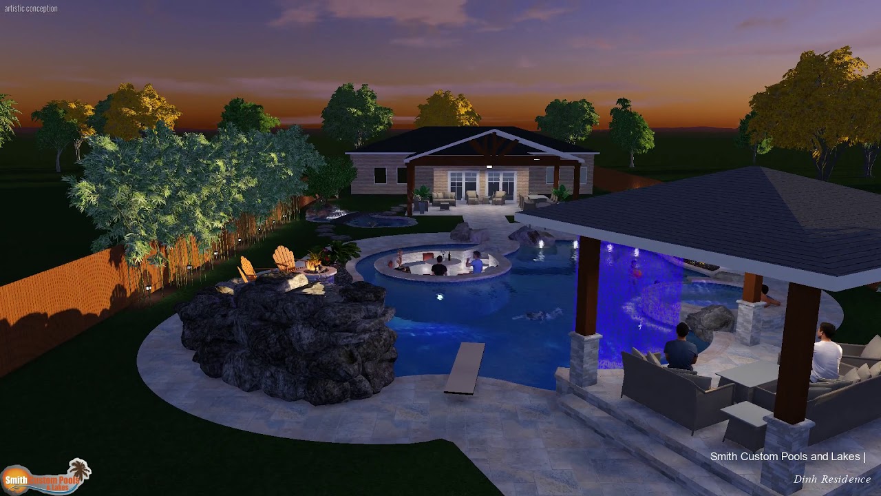 Luxury Custom Backyard Oasis + Koi Pond - YouTube