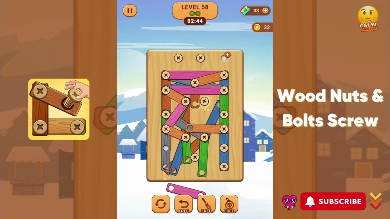 Wood Nuts & Bolts, Screw - Level 58 - Gameplay walkthrough - YouTube