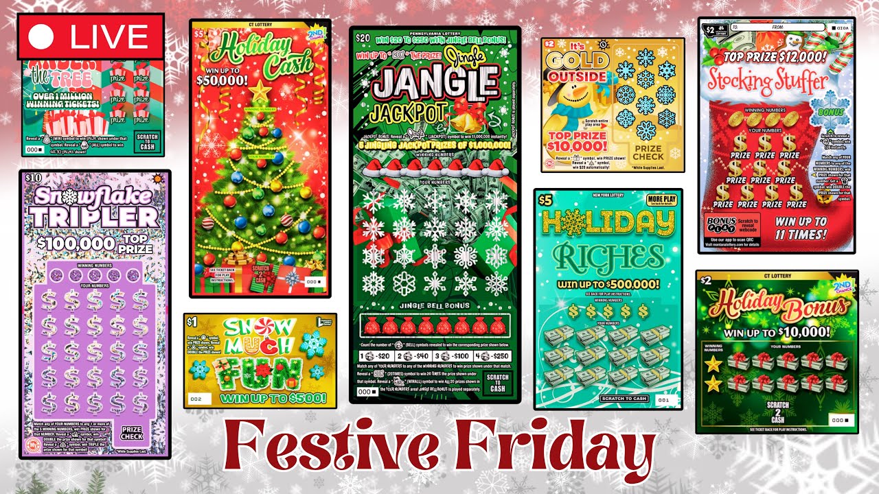 HOLIDAY THEMED SCRATCH OFF LOTTERY TICKETS FROM MULTIPLE STATES - YouTube