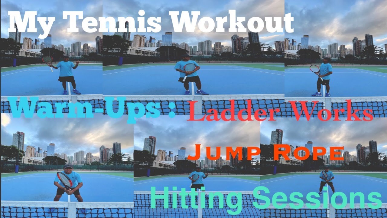 My Tennis Routine And Workout On-Court - YouTube