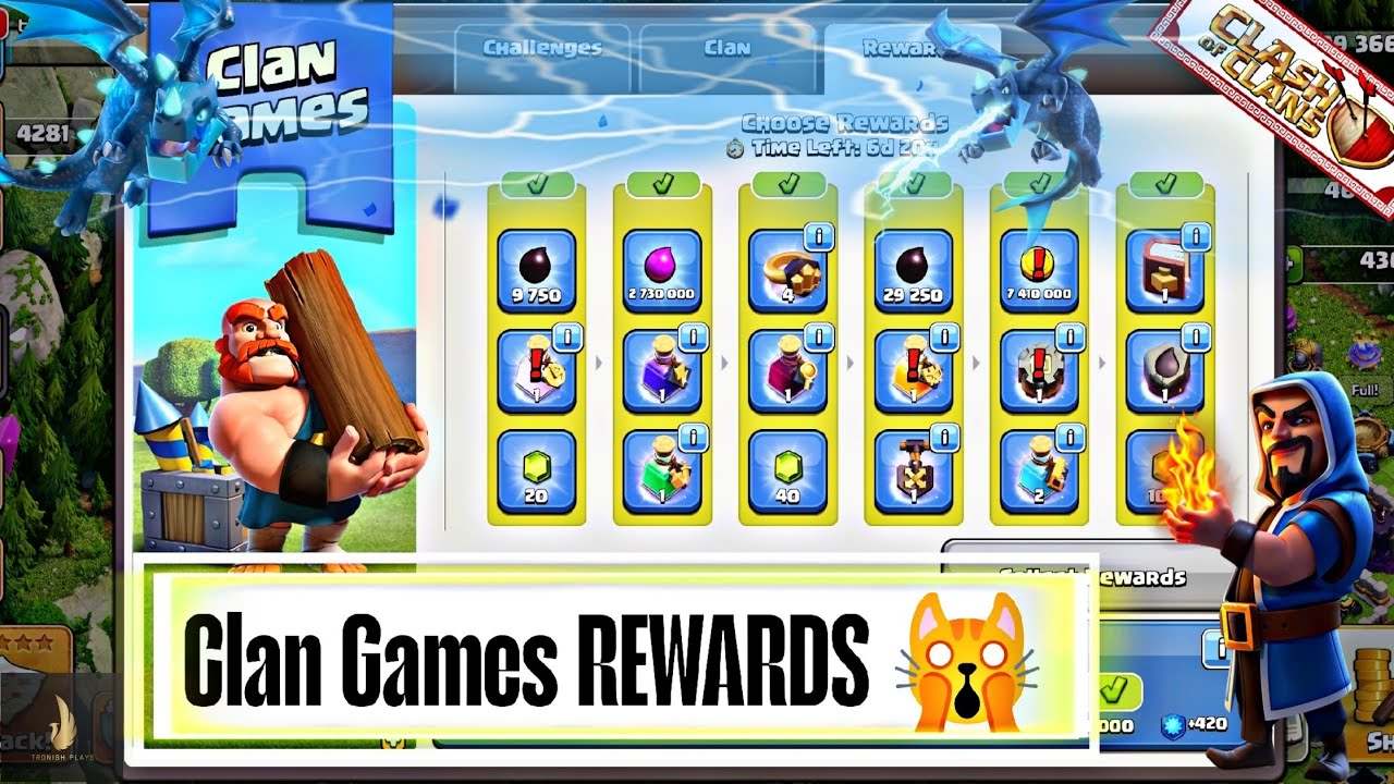 Coc Live clan games 😁 reward collect//coc live rating to visit's base's ...