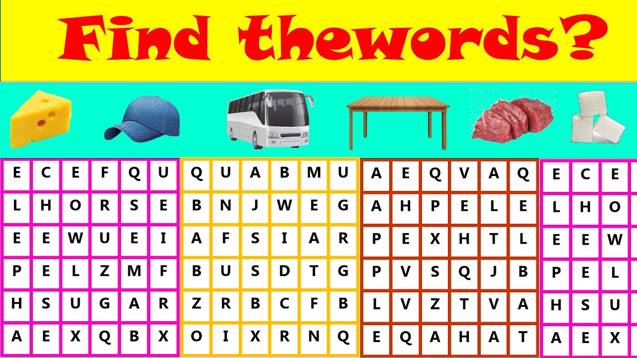 Find the hidden words! (For kids) - YouTube