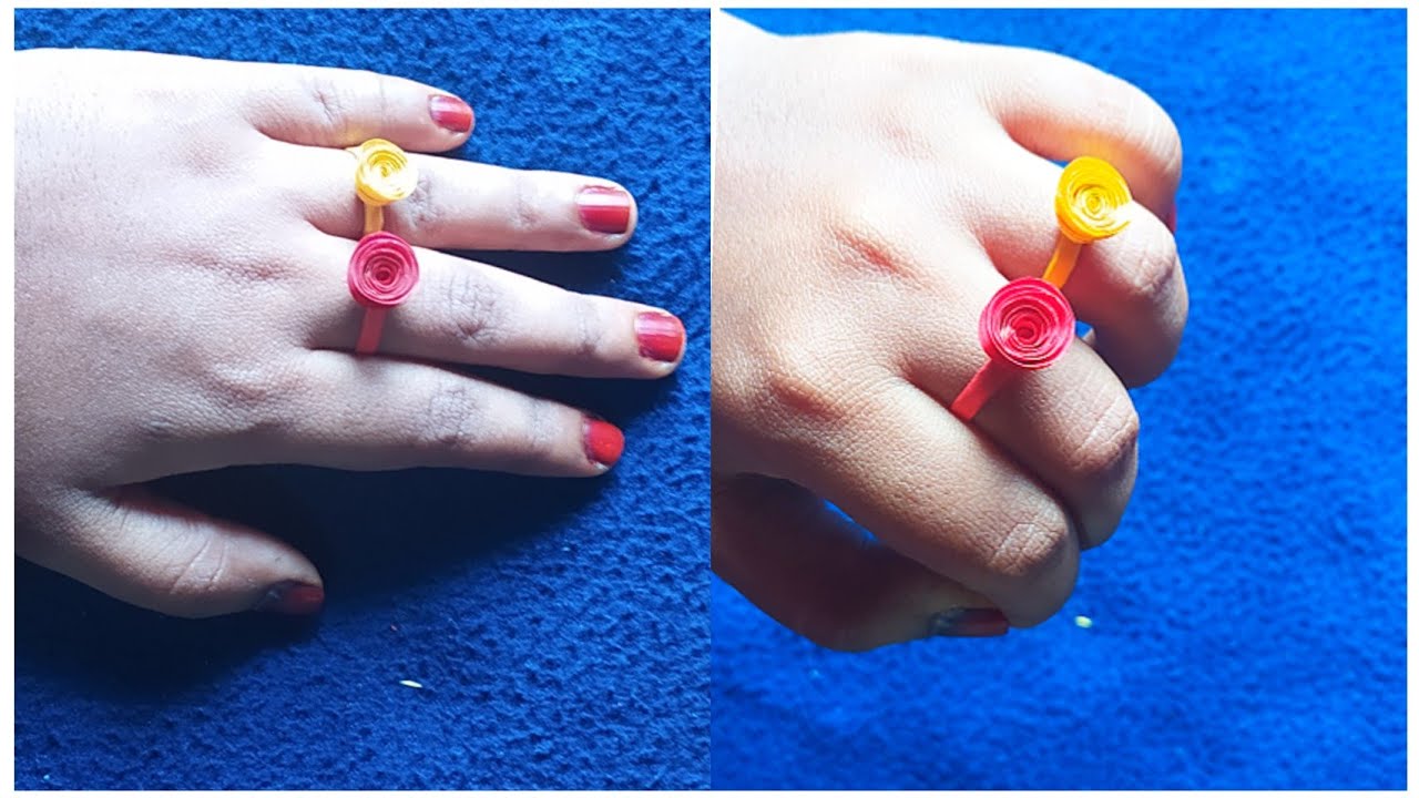 DIY | PAPER RING | SIMPLE PAPER ROSE RING | PAPER CRAFTS | PAPER FLOWER ...