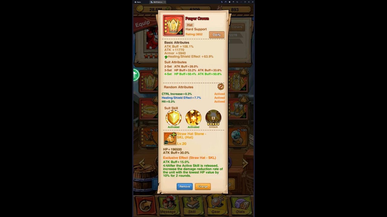 One Piece AFK Red Gear Random Attribute reroll - YouTube