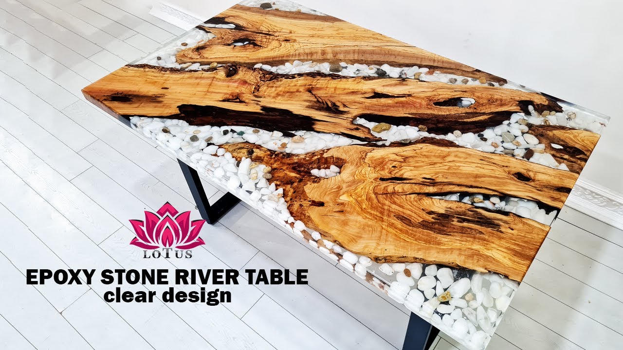 epoxy stone river table | Lotus Epoxy | handmade table - YouTube