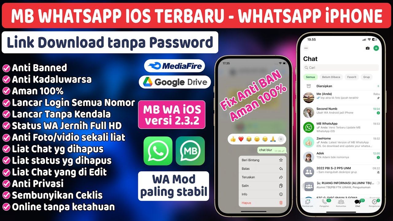 MB WHATSAPP iOS v2.3.2 TERBARU 2025 | WA Mod Paling Stabil Anti Crash ...