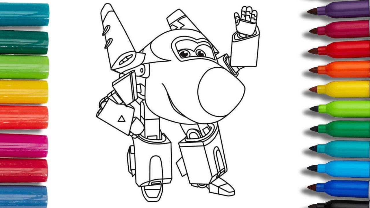 Jerome from super wings coloring pages for kids | coloring book - YouTube