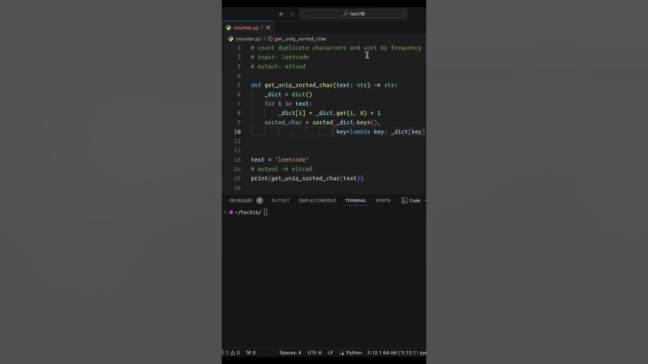 Count Duplicate Characters And Sort By Frequency Python Pythonbangla Coding