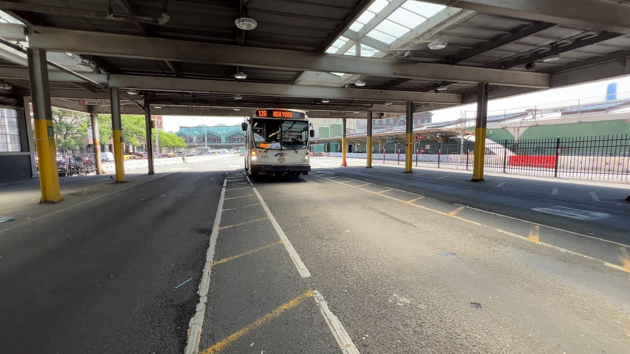 Hoboken, New Jersey - New Jersey Transit Bus 126 Arriving at Hoboken ...