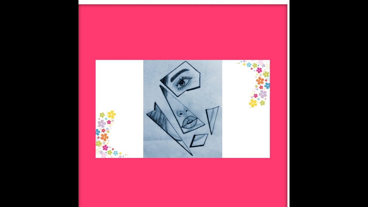 a girl face in broken mirror/ sad girl/ pencil sketch - YouTube