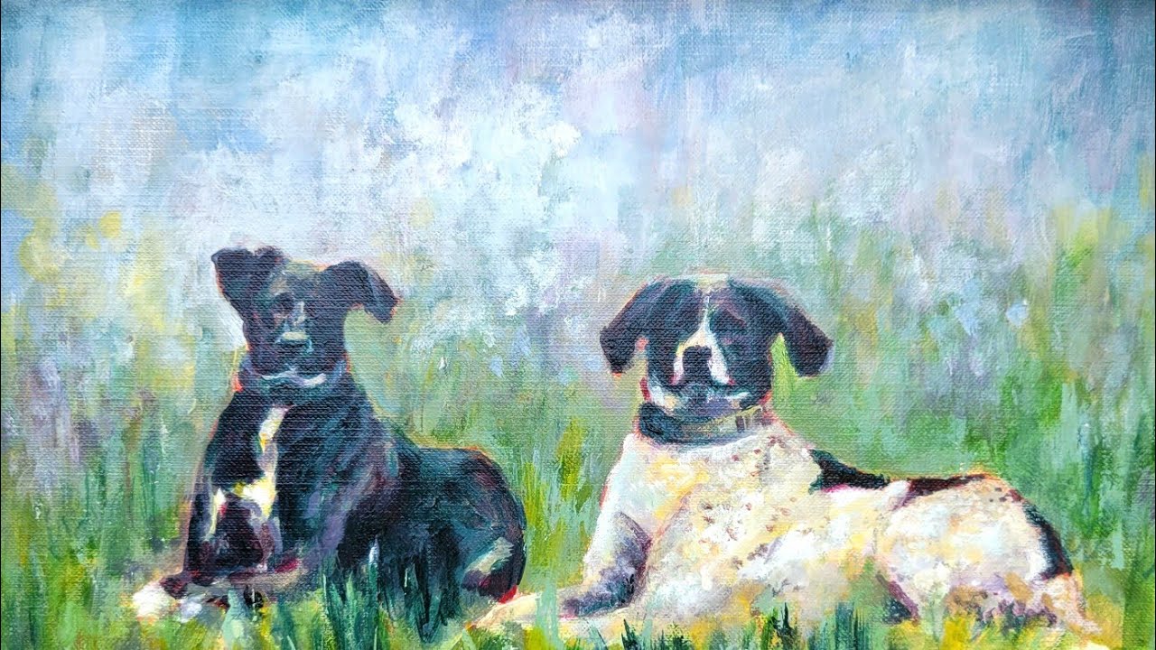 Dog painting process - time lapse - YouTube