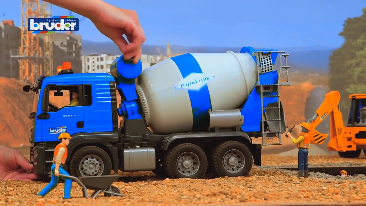 Bruder Toys Cement Mixer Truck Construction Trucks for children Learn ...
