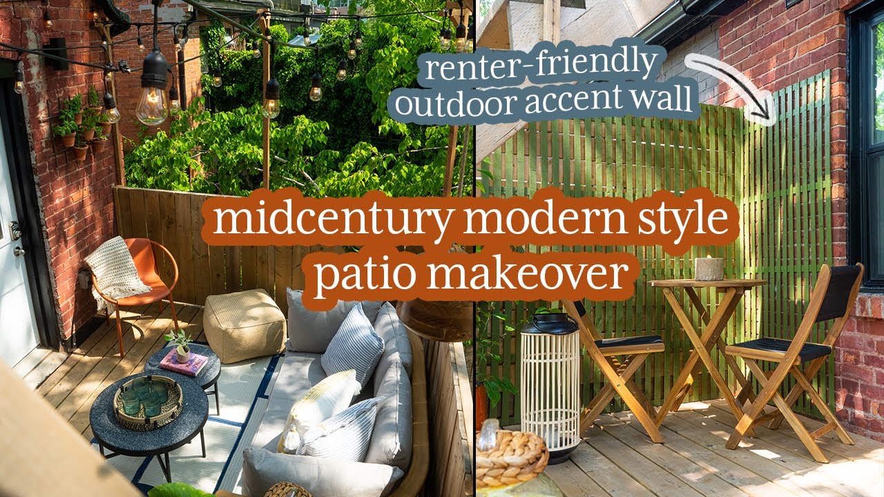 SMALL Renter-Friendly Patio Makeover With Lots of Colour - YouTube