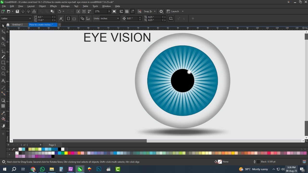 How to create vector eye ball | eye vision in corelDRAW | corel draw ...