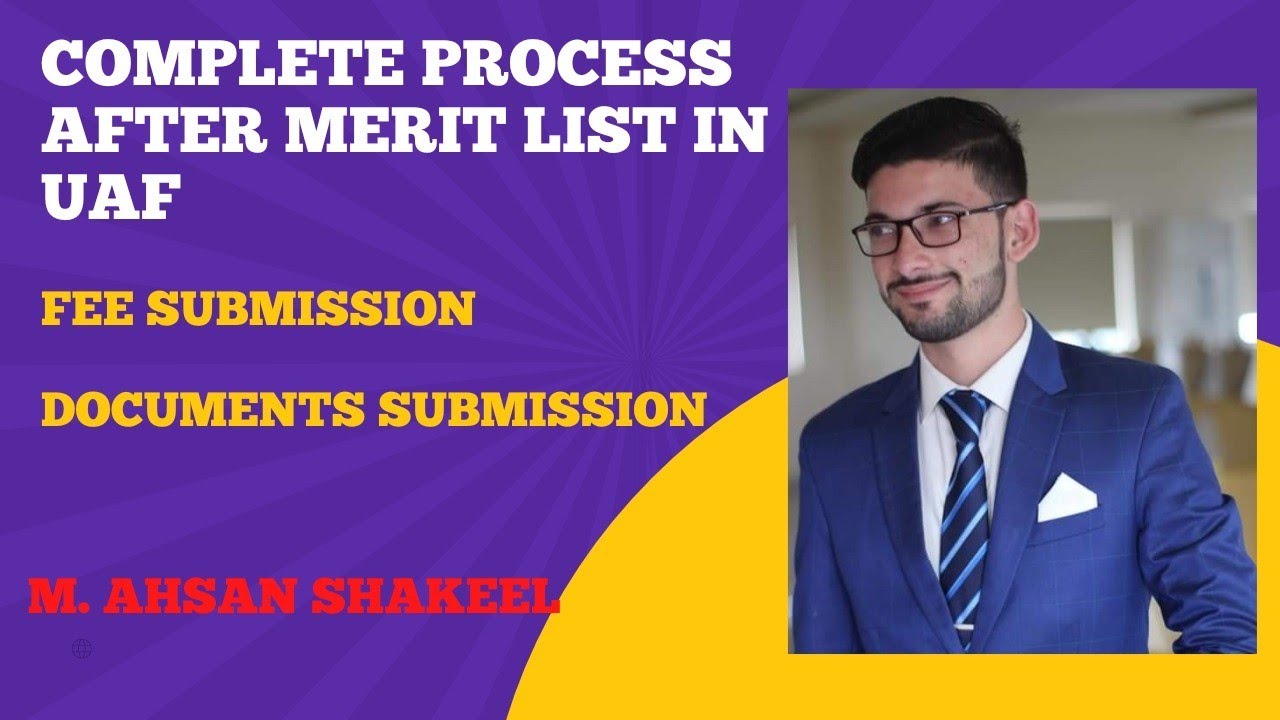 Complete process after Merit list in UAF | Fee submission | Documents ...