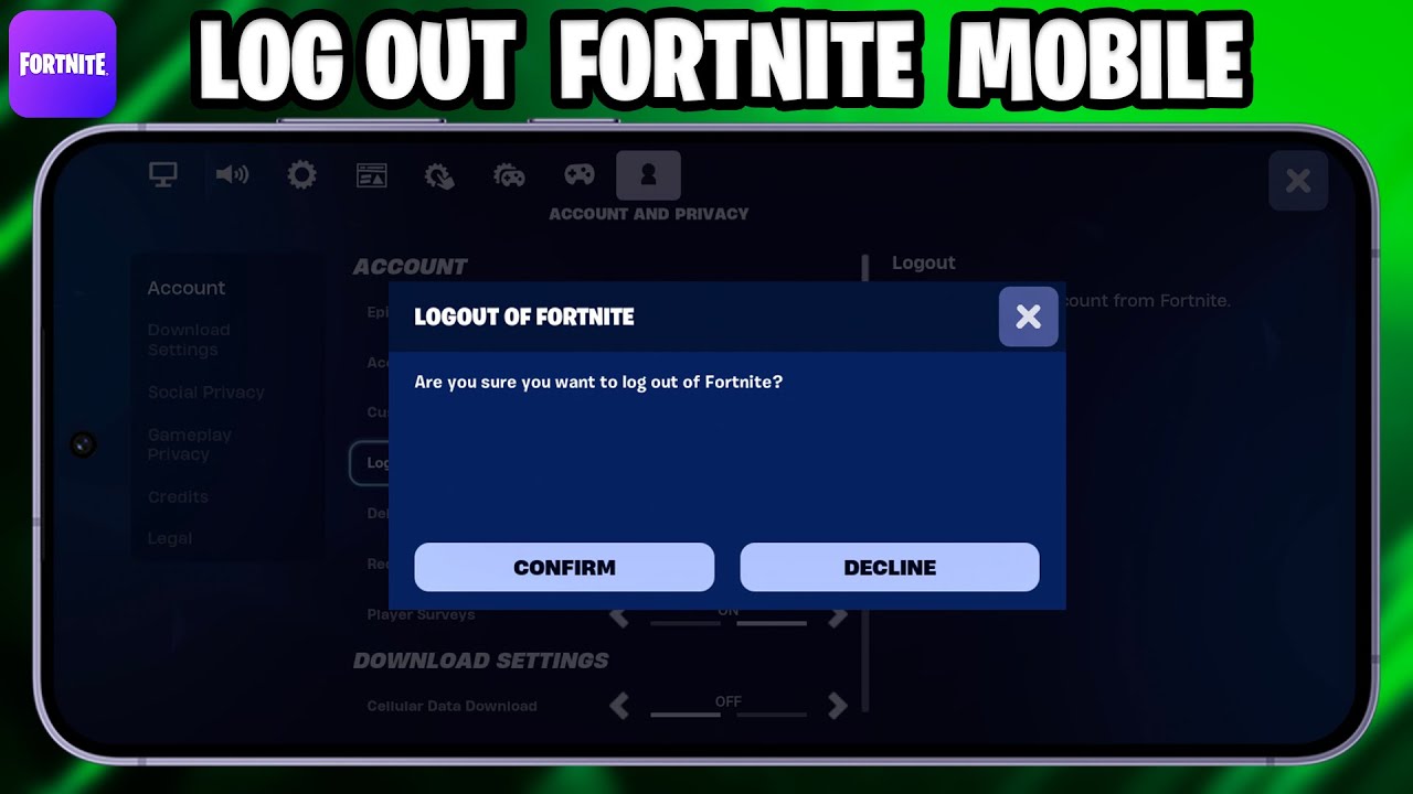 How To Log Out Of Your Fortnite Account On Mobile - YouTube