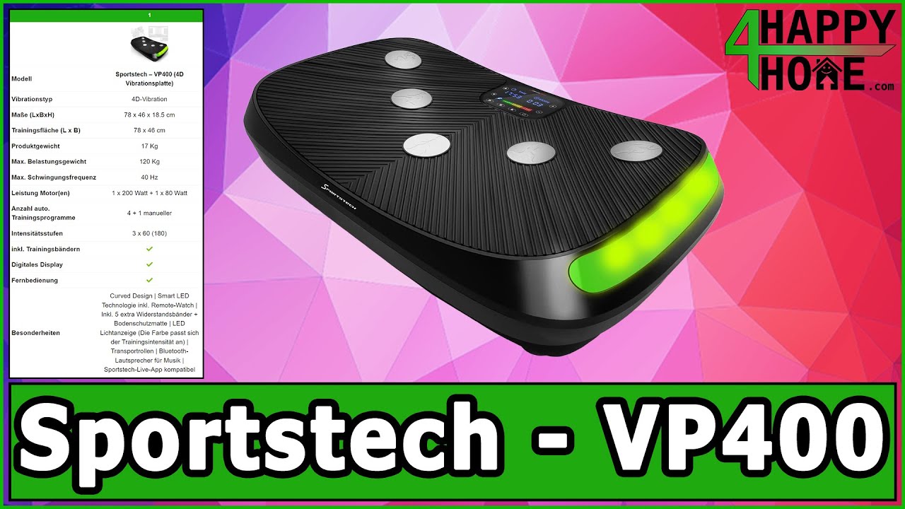 Sportstech - VP400 | 4D Vibrationsplatte [Produktvorstellung] - YouTube