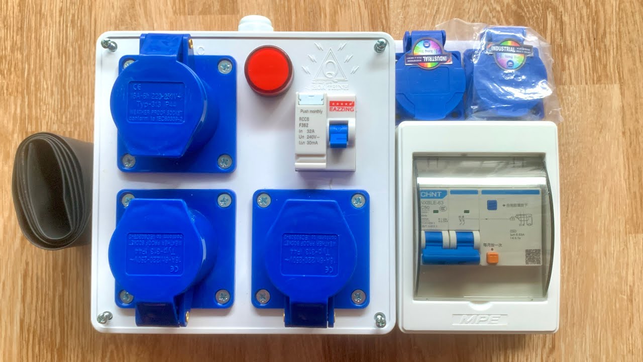 🛠️ Bài 194: Hộp điện công nghiệp có CB chống giật, RCBO CHINT, bảng ...