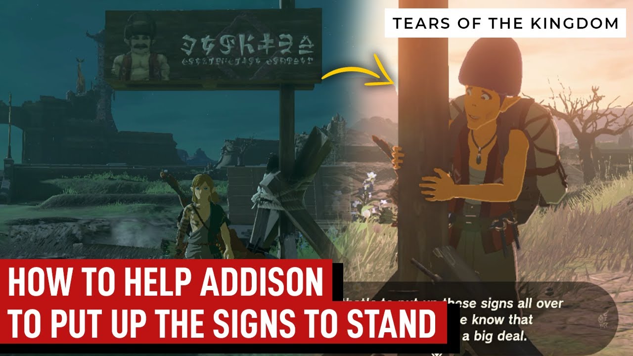 How To Help Addison To Put Up The Signs To Stand | The Legend of Zelda ...