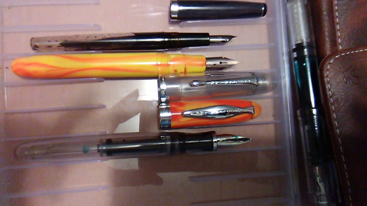 Phone video of 3 Noodler's fountain pens for art - YouTube