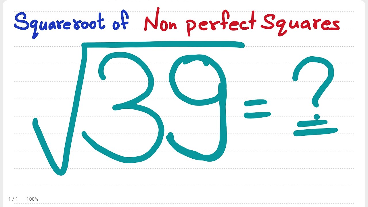 Square root of 39 | √39 | Non perfect square root trick | square root ...