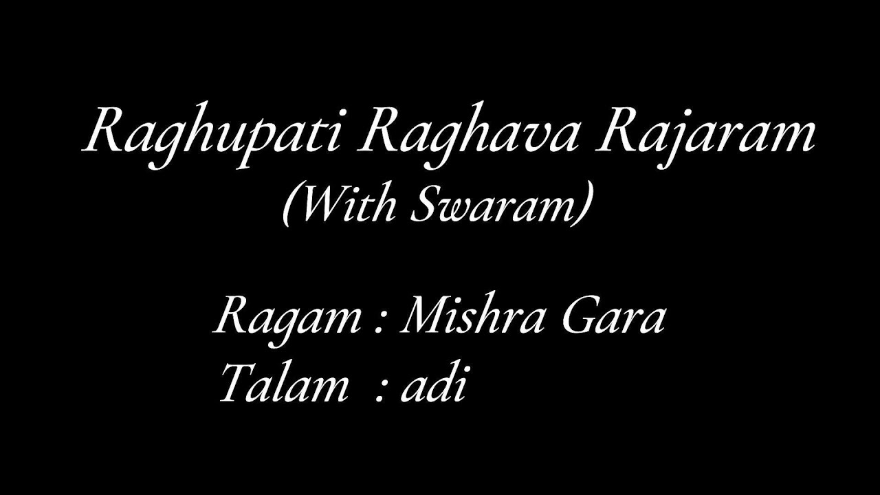 Raghupati Raghava Rajaram Song With Swaram For All Instruments - YouTube