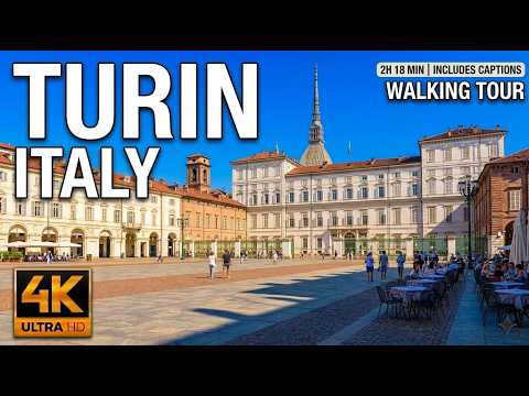 TURIN (TORINO), Italy 🇮🇹 Walking Tour 4K - The Royal Heart of Piedmont (With Captions)