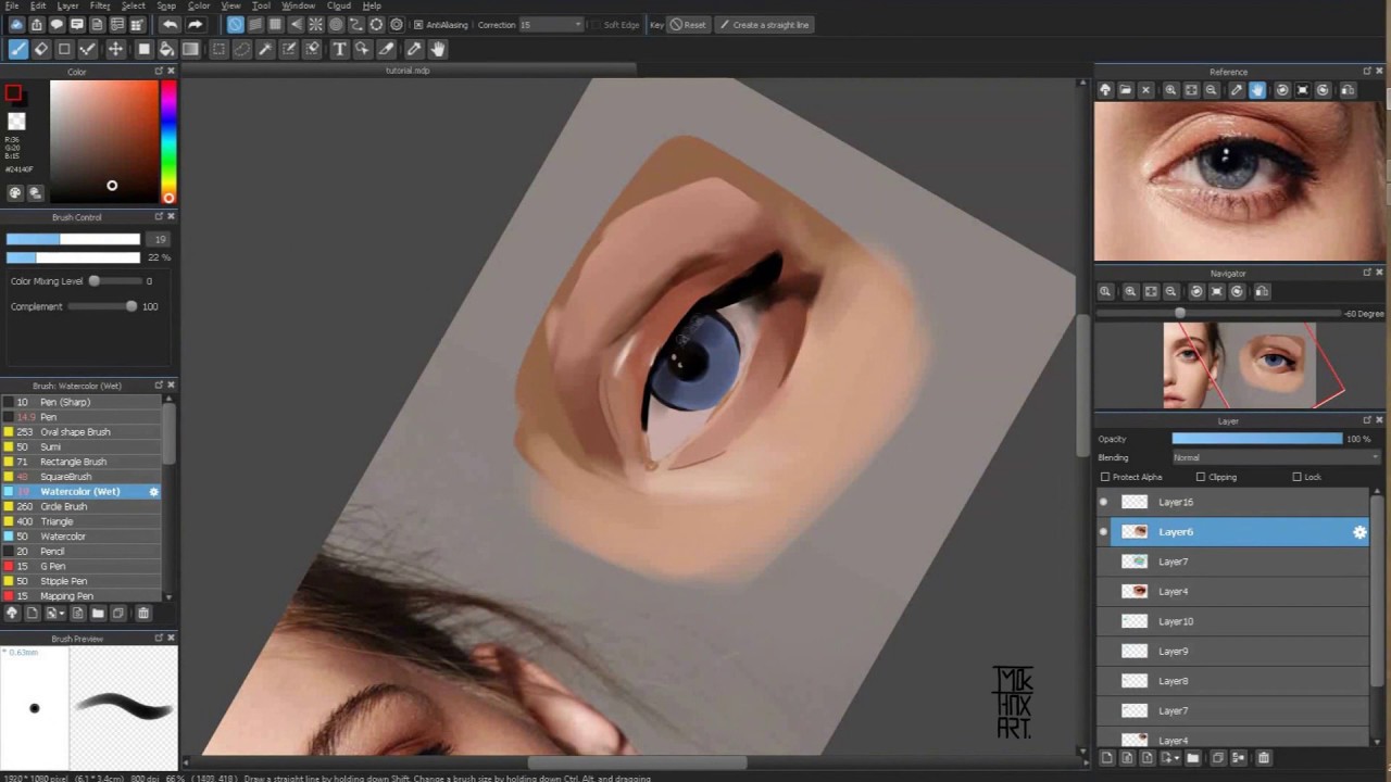 How to Paint Eyes In Digital Art. - YouTube