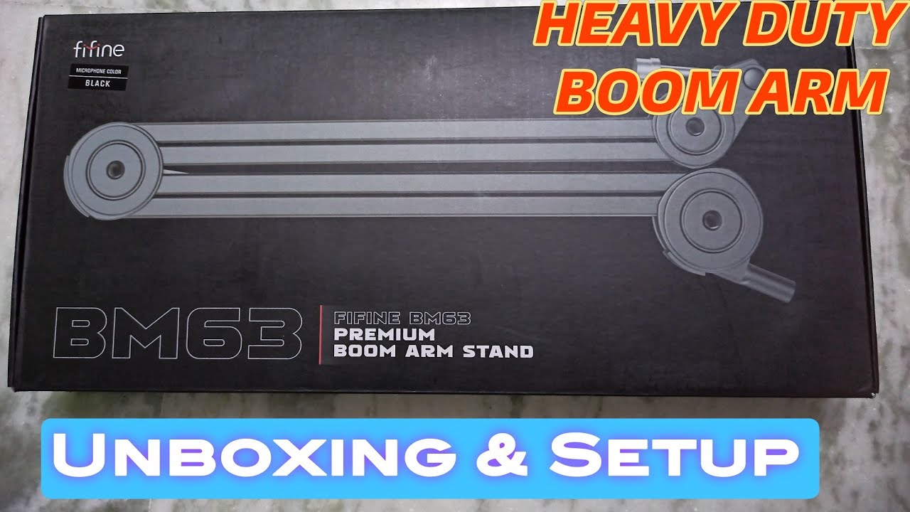 Heavy Duty Fifine BM63 Boom Arm - Unboxing, Setup, Honest Review ...