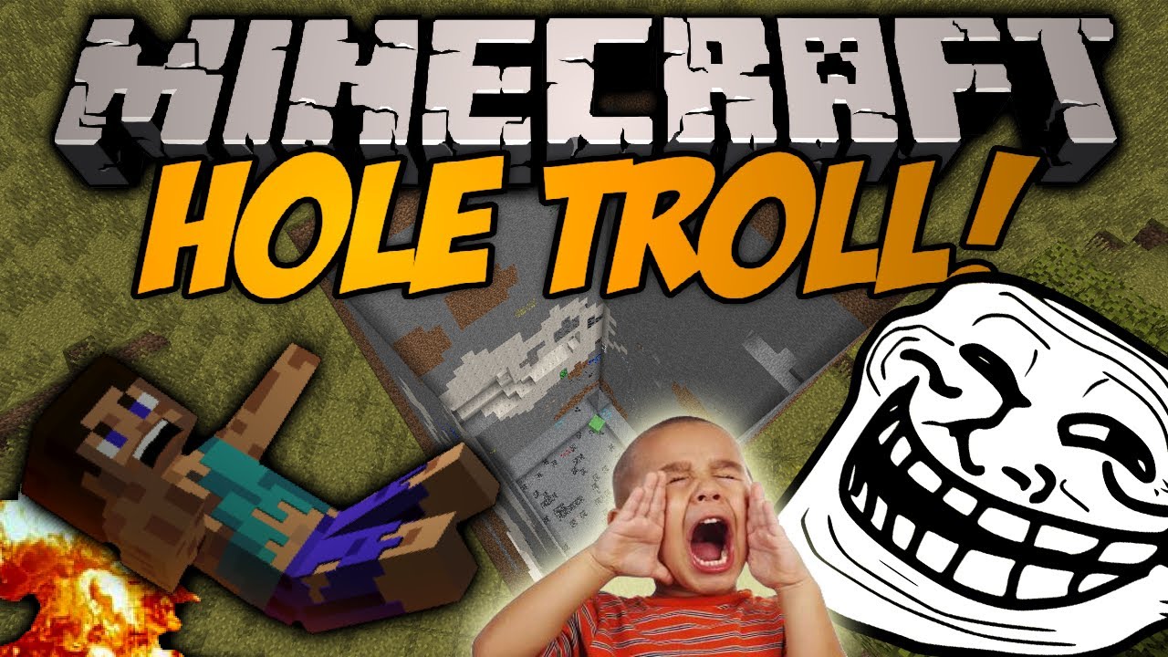 Minecraft Trolling: Hunger Games Hole Troll w/ Raging Kid - YouTube