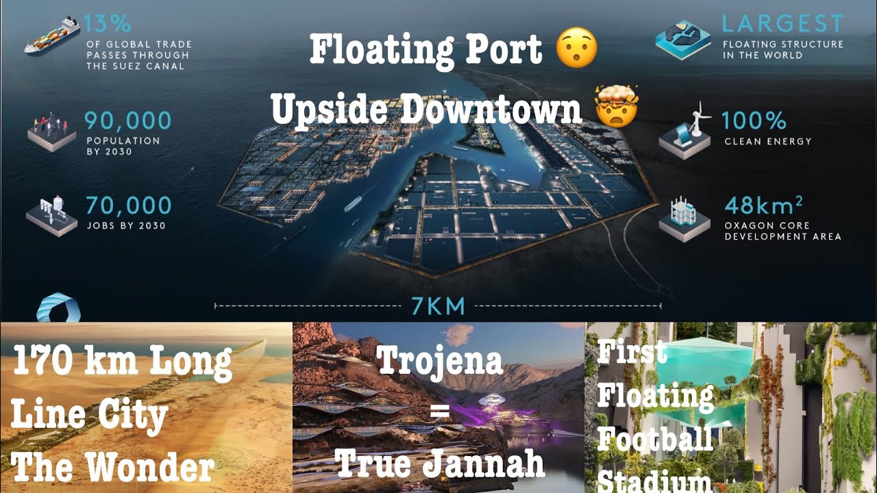 Part 1 || Neom City | True Janah | Floating Port | Floating Stadium ...