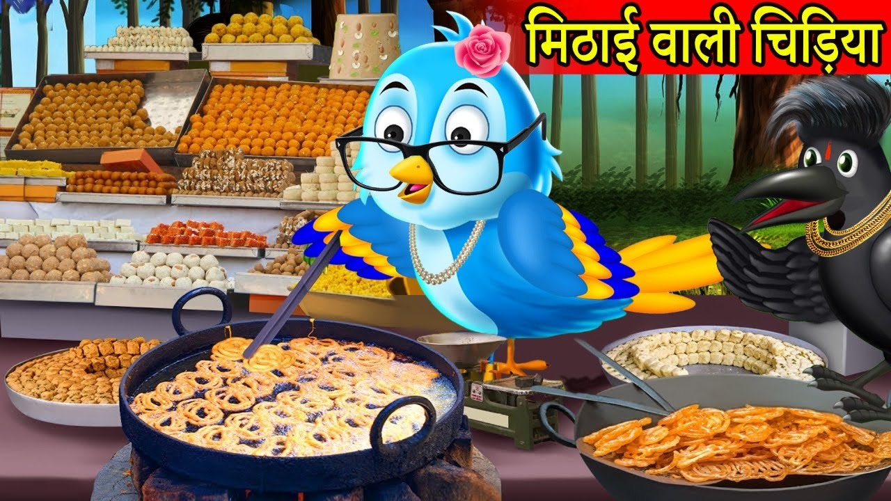 मिठाई वाली चिड़िया Hindi Kahani|Kauwa Chidiya Cartoon|HindiMoral ...