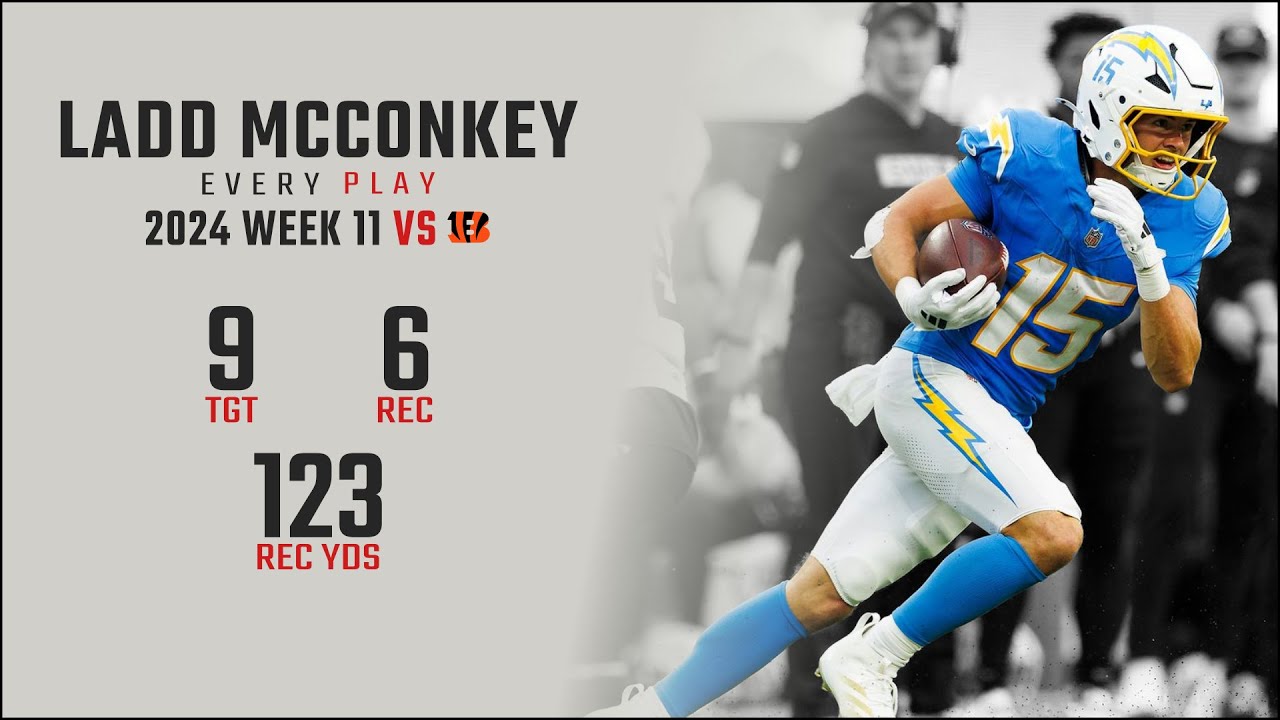 Ladd McConkey Week 11 Replay: Every Target and Catch vs Cincinnati ...