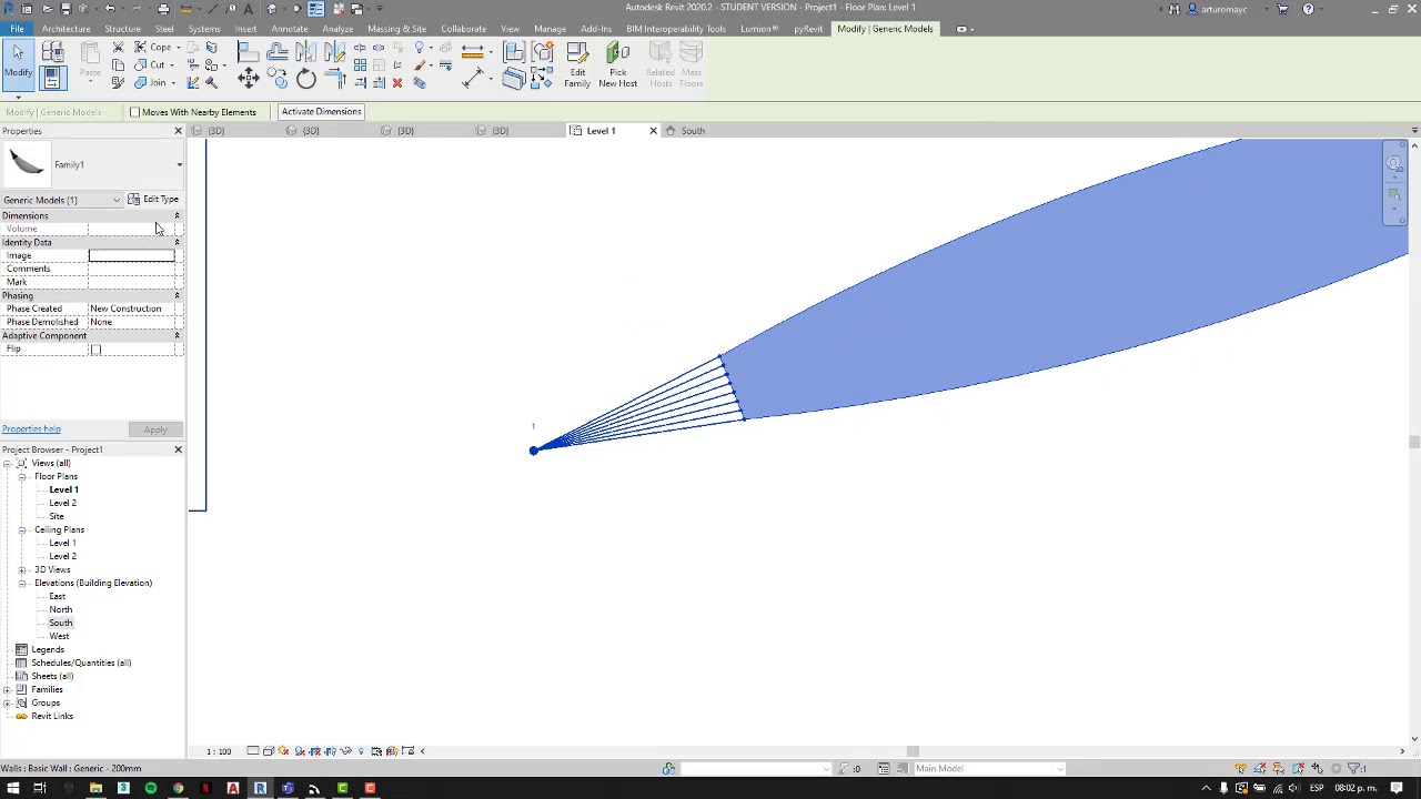 Hamaca Revit componente adaptativo - YouTube