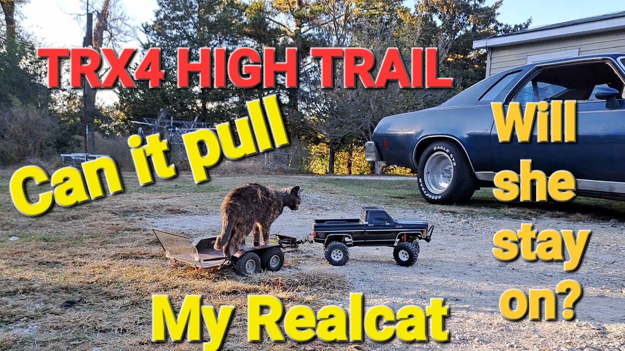 TRX4 HIGH TRAIL pulling my Crawler Cat 🐈 around on my homemade RC ...