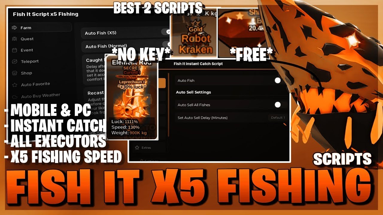 Fish It SCRIPT Hack Gui - Auto Farm, Instant Catch, 999X SPEED FISHING ...