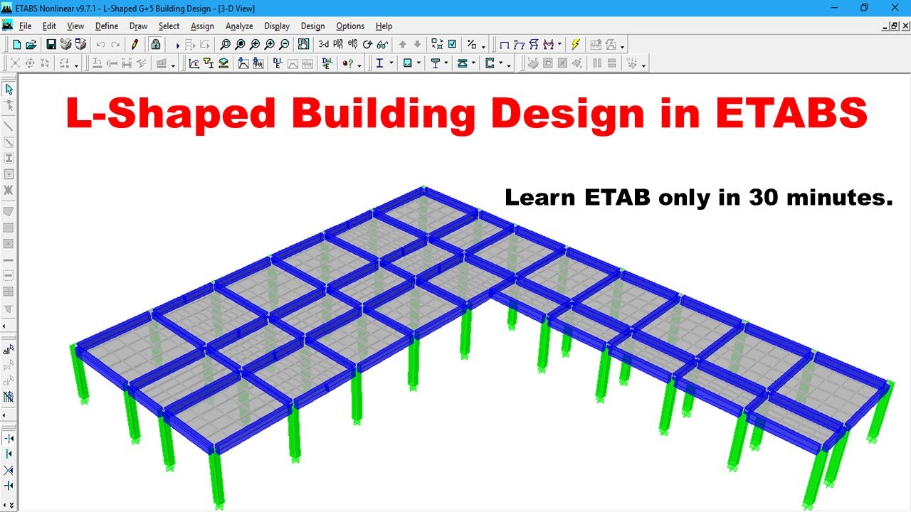 Design of L shaped storey building in ETABS | ETABS Tutorial in Hindi ...