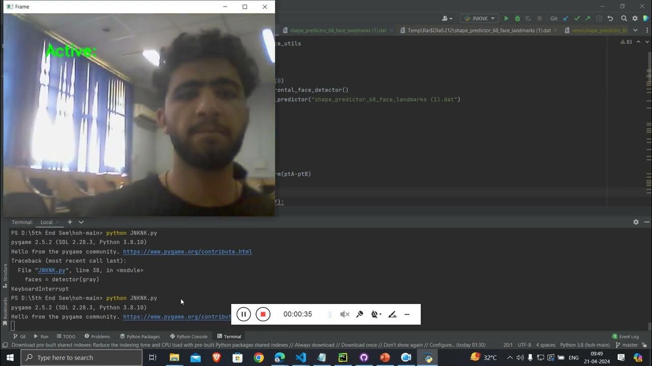 Drowsiness detection System || Python - YouTube